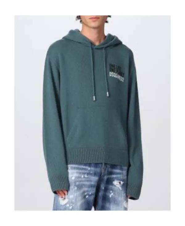 Dsquared2 Logo Embroidered Knitted Hoodie