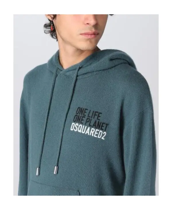 Dsquared2 Logo Embroidered Knitted Hoodie