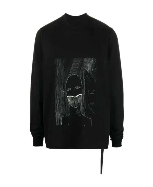 Rick Owens Graphic-print Crew Neck Sweatshirt - Black