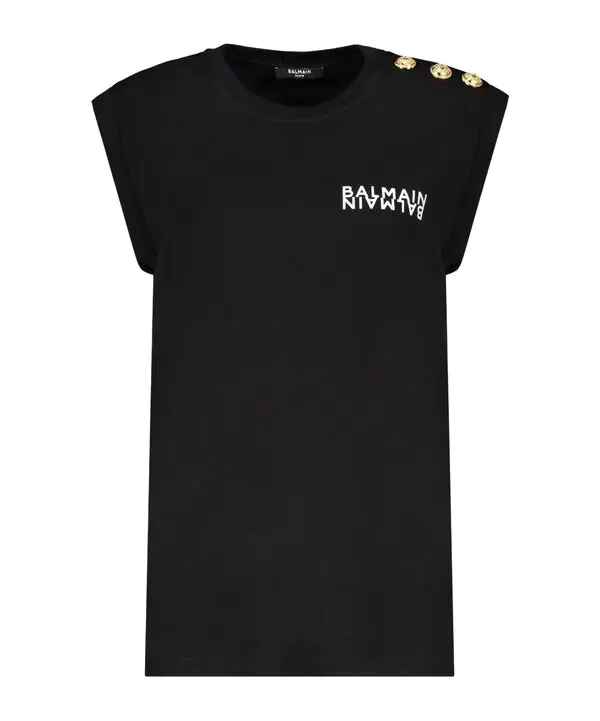 Balmain Logo Detailed Sleeveless Tank Top
