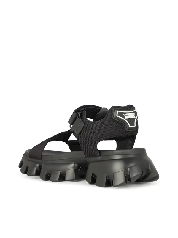 Prada Technical Strapped Sandals - Black