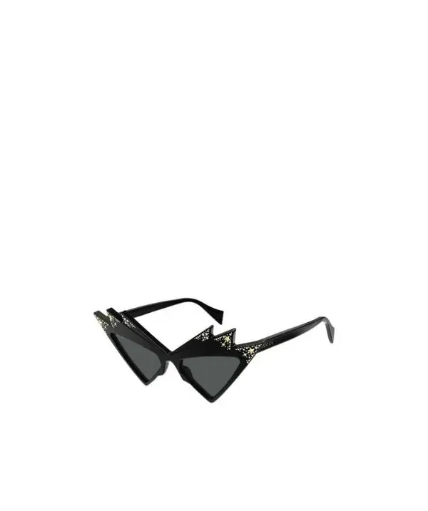 Gucci Embellished Triangle Frame Sunglasses - Gray