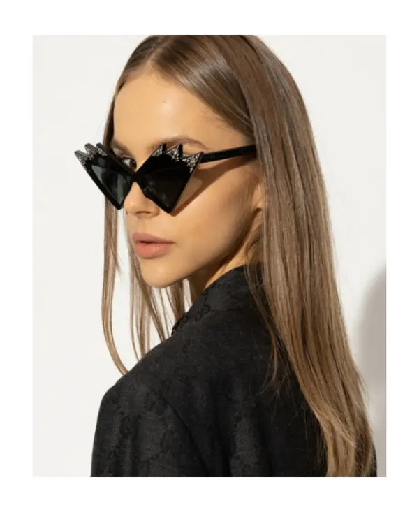Gucci Embellished Triangle Frame Sunglasses
