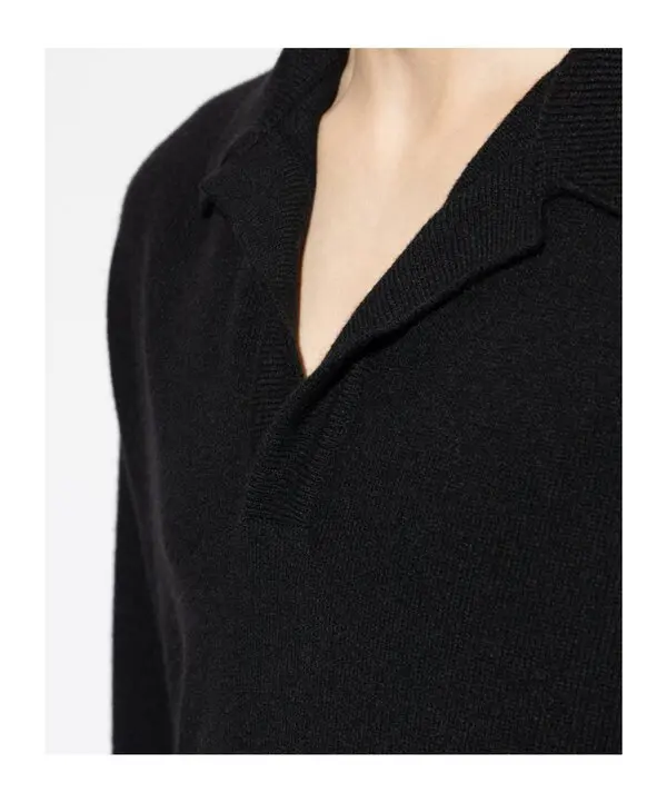 Balmain Collared Knit Long-sleeve Sweater - Black