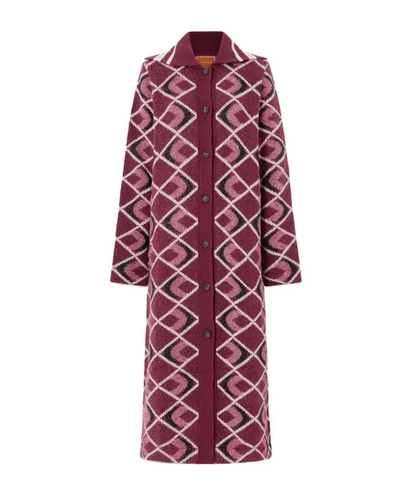 La DoubleJ Jacquard Long Knit Cardigan