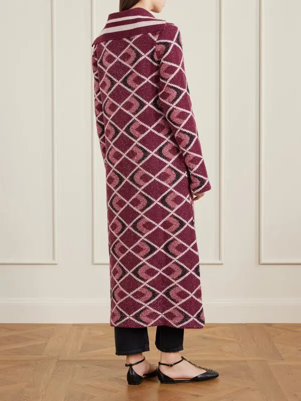 La DoubleJ Jacquard Long Knit Cardigan