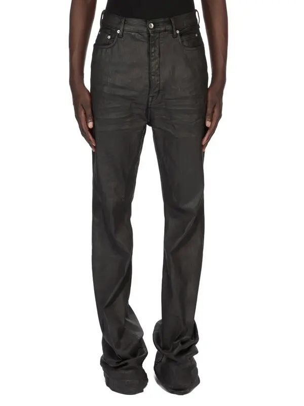 Rick Owens Bolan Coated Bootcut Jeans - Black