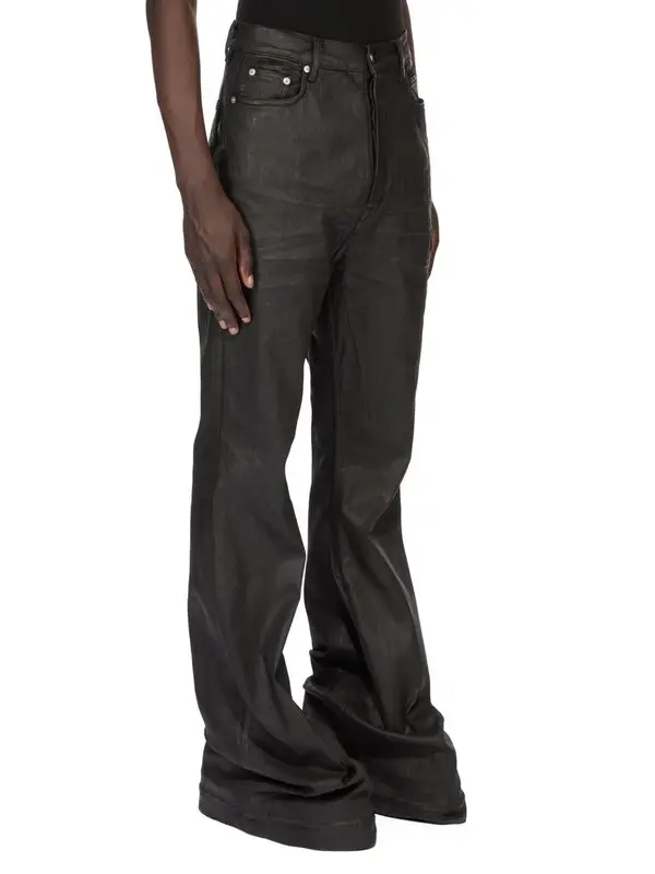 Rick Owens Bolan Coated Bootcut Jeans - Black