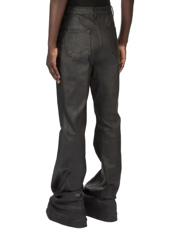 Rick Owens Bolan Coated Bootcut Jeans - Black