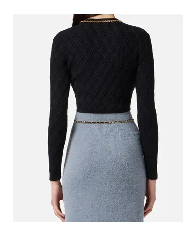 Elisabetta Franchi Chain Detailed Knit Cardigan