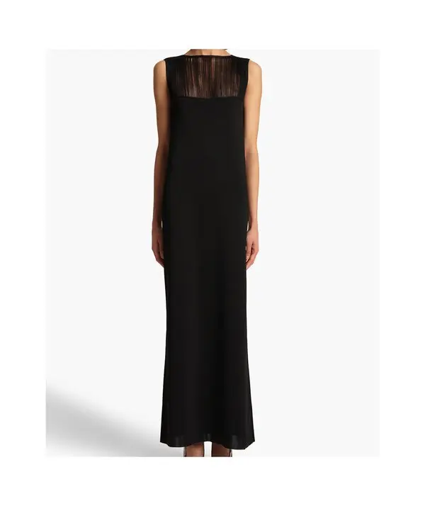 Khaite Sleeveless Sheer-panel Maxi Dress