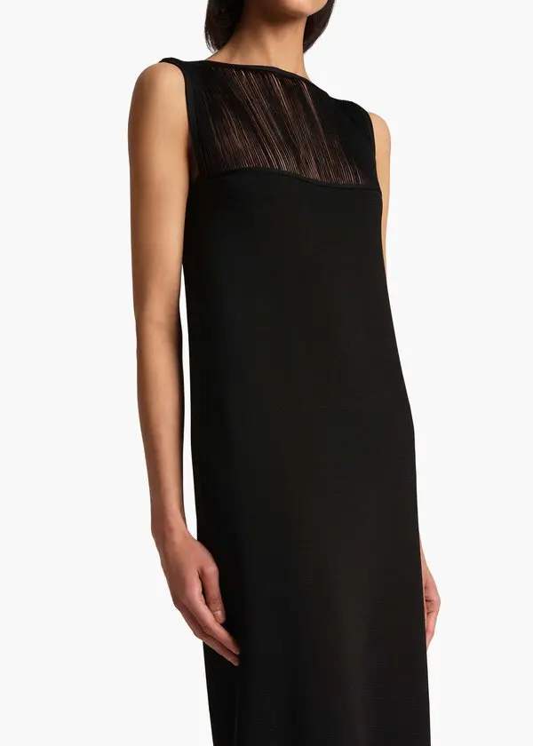 Khaite Sleeveless Sheer-panel Maxi Dress