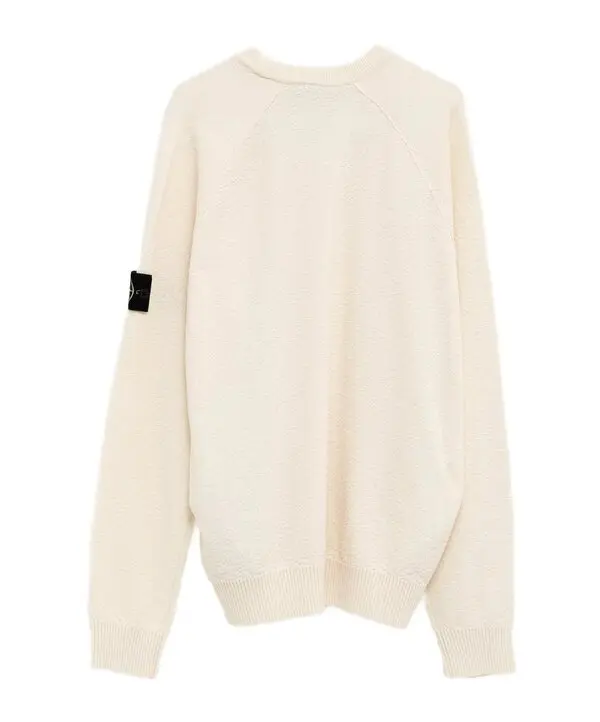 Stone Island Logo Patch Crewneck Jumper - Ivory