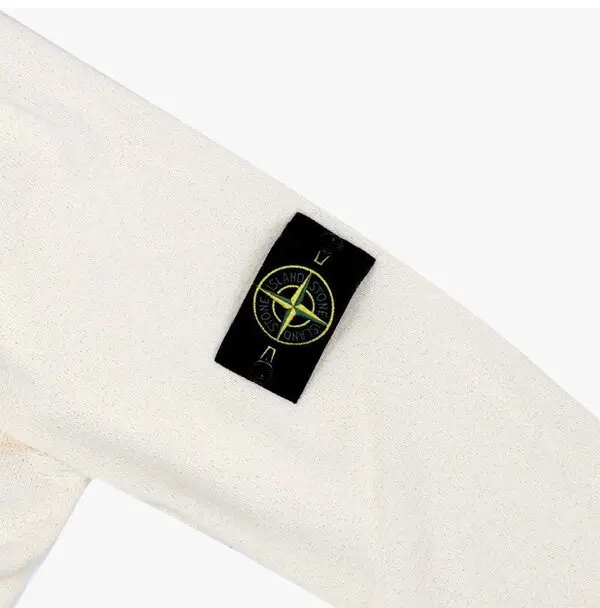 Stone Island Logo Patch Crew Neck Knitted Sweater - Ivory