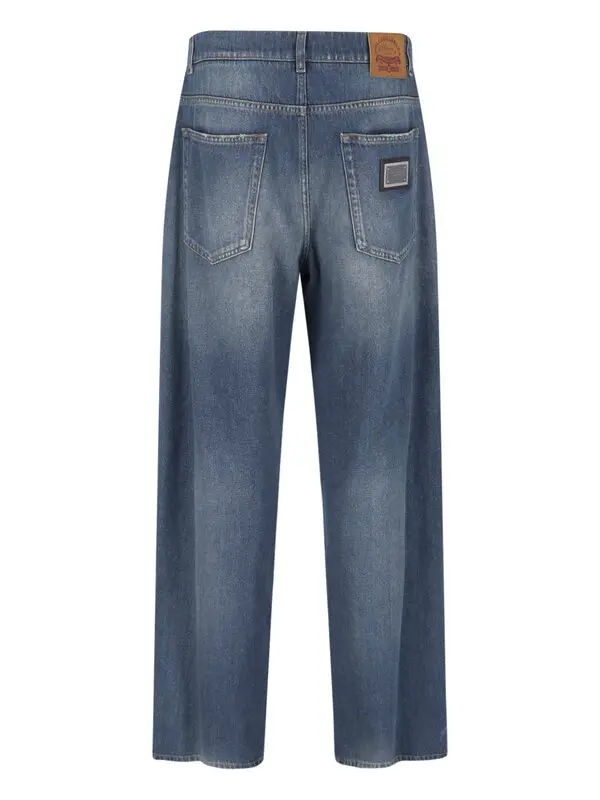 Dolce & Gabbana Logo Plaque Jeans - Blue