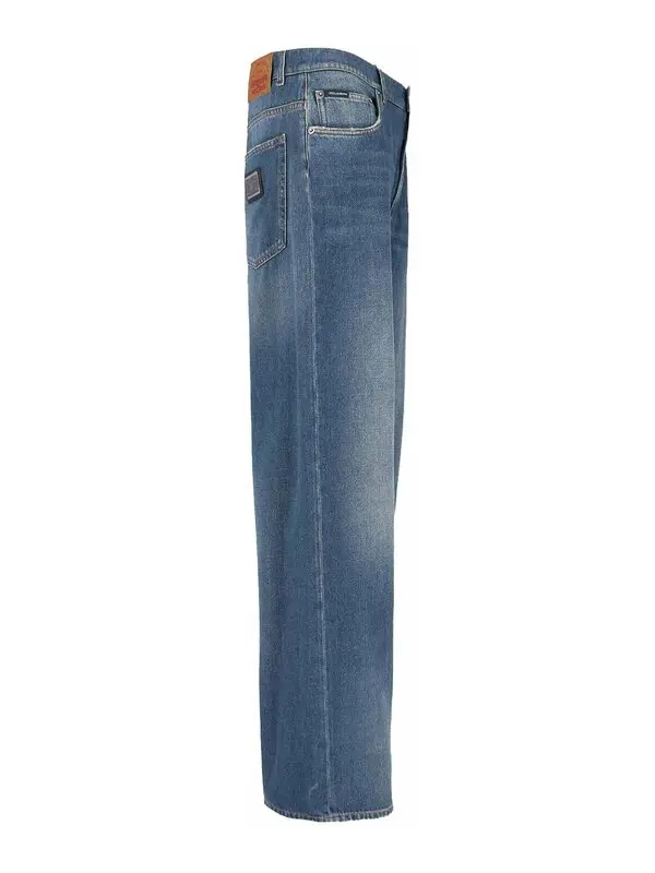Dolce & Gabbana Logo Plaque Jeans - Blue