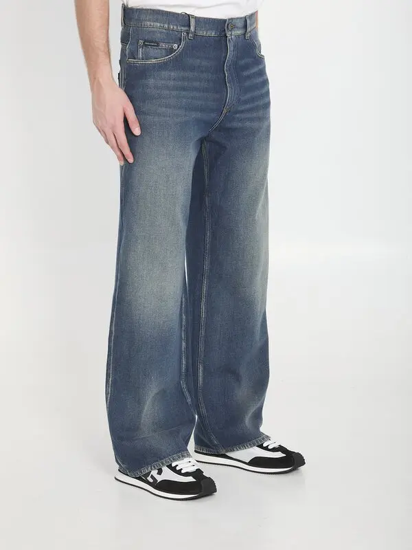 Dolce & Gabbana Logo Plaque Jeans - Blue