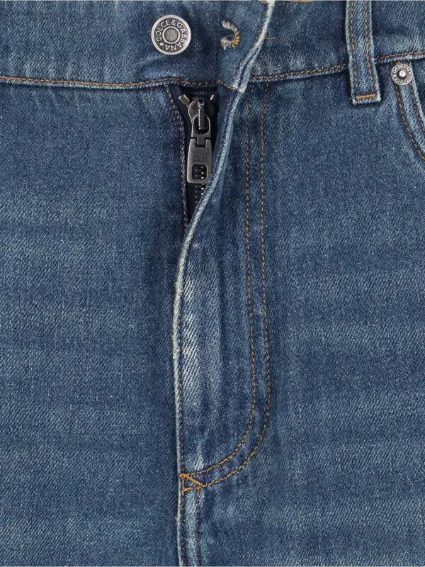 Dolce & Gabbana Logo Plaque Jeans - Blue