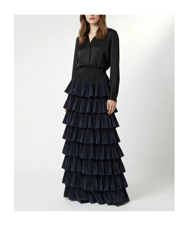 Alaïa Tiered Pleated Skirt