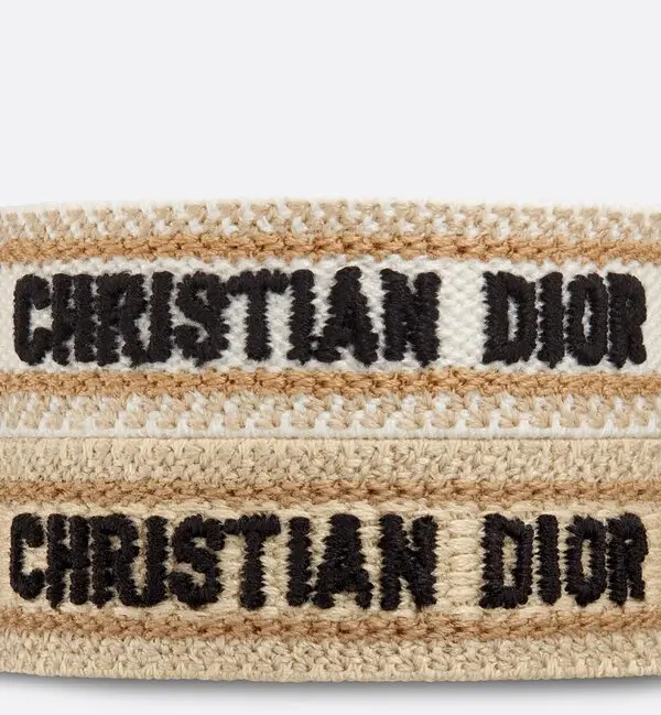 Dior Embroidered Bracelet Set With Tassels - White/sand