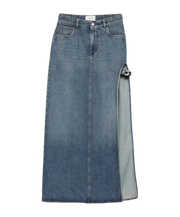 Coperni Denim Maxi Skirt With Side Slit