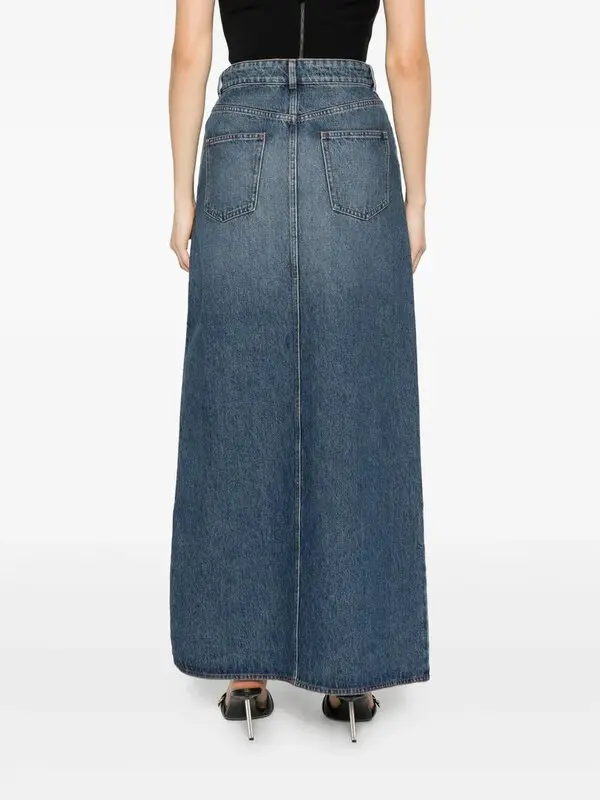 Coperni Denim Maxi Skirt With Side Slit