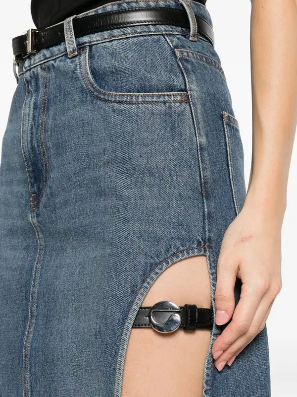 Coperni Denim Maxi Skirt With Side Slit