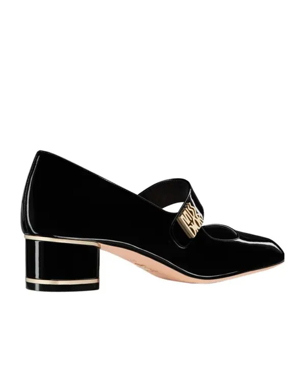Dior Patent Leather Mary Jane Pumps With Logo Detail