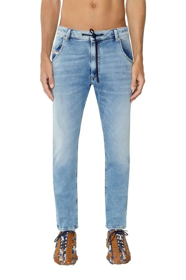 DIESEL® Tapered Drawstring Waist Jeans In Light Wash