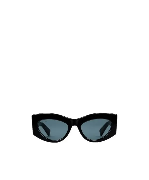 Gucci Cat Eye Frame Sunglasses With Interlocking Double G Details - Black