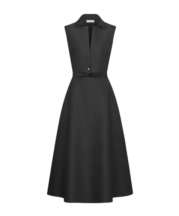 Dior Belted Mid-length Dress - Black