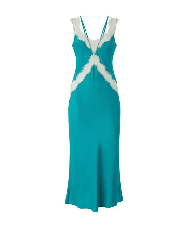 Pinko Lace-detail Sleeveless Dress - Light Blue