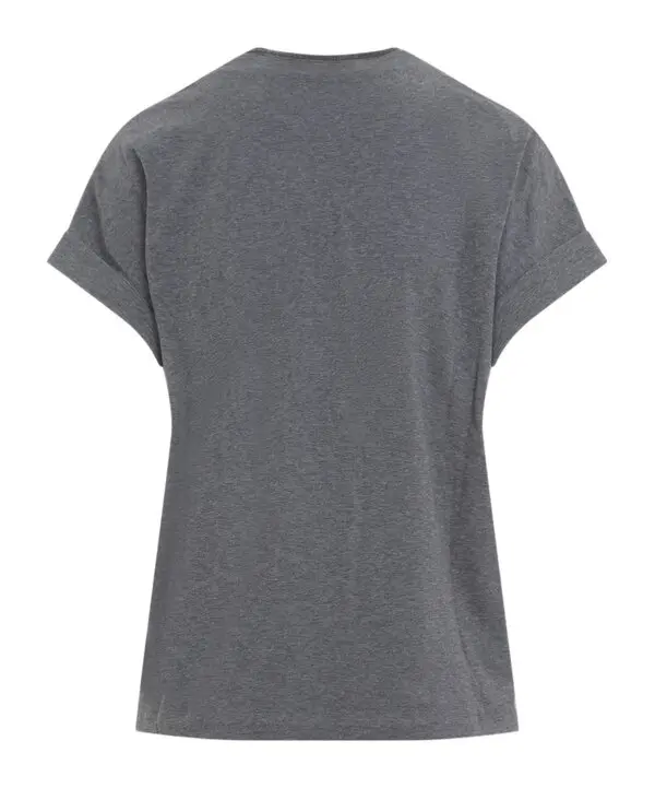 Brunello Cucinelli Embellished V-neck T-shirt - Gray