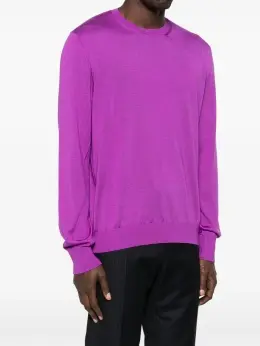 TOM FORD Fine Knit Long-sleeve Crewneck Sweater - Purple