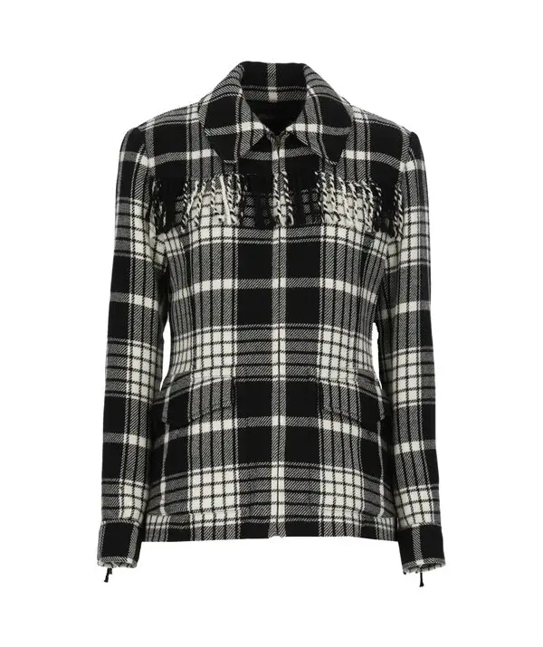 Polo Ralph Lauren Fringe-trim Checked Jacket