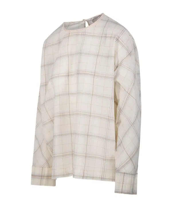 FORTE_FORTE Checked Long Sleeve Top