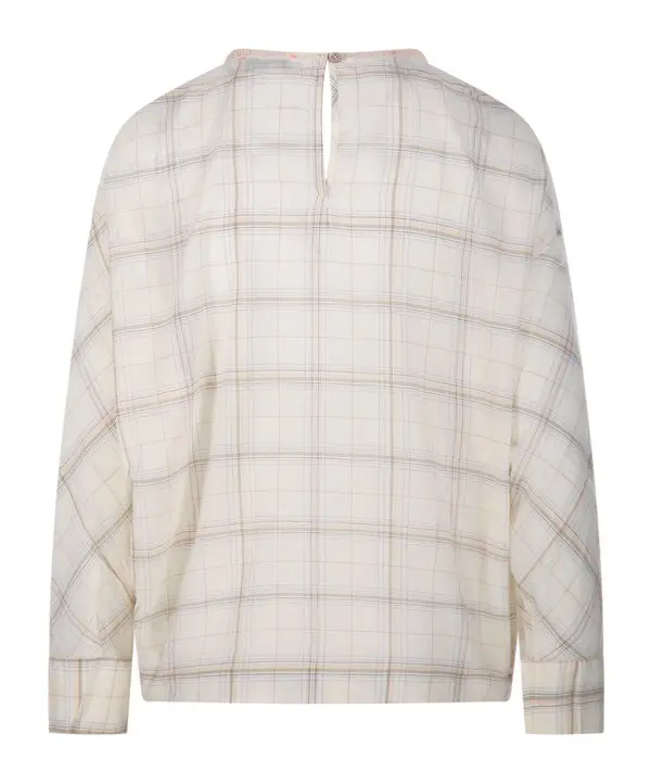 FORTE_FORTE Checked Long Sleeve Top