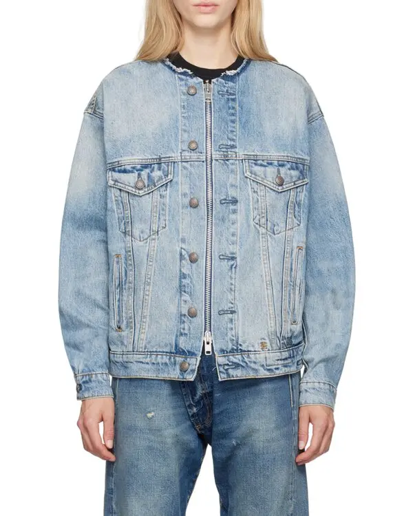 R13 Faded Effect Denim Coat