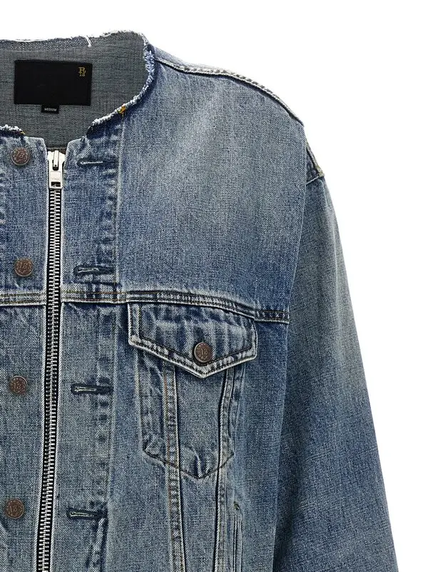 R13 Faded Effect Denim Coat