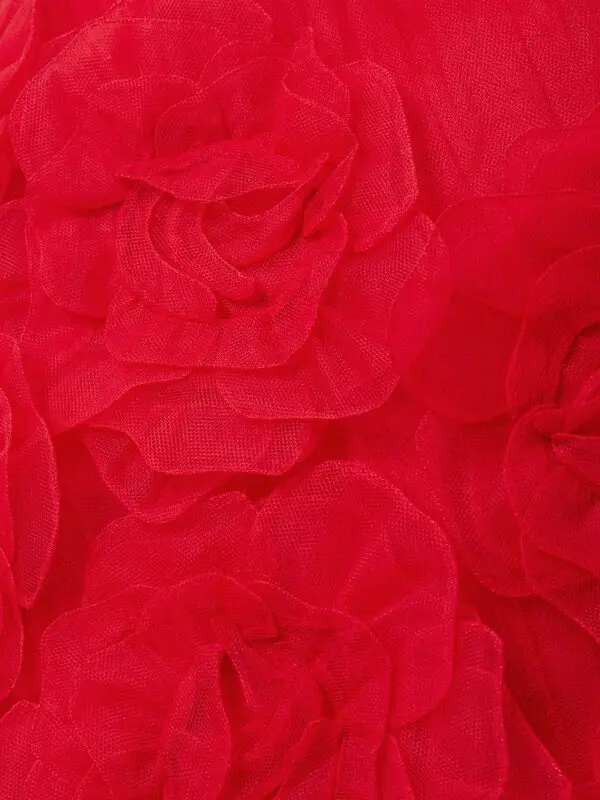 Valentino Garavani Sleeveless Dress With Floral Appliqu - Red