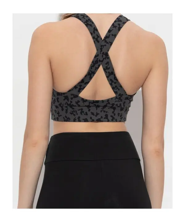 EA7 Leopard Print Cross-back Top