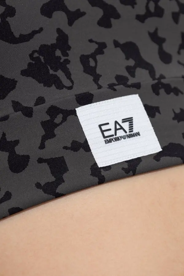 EA7 Leopard Print Cross-back Top