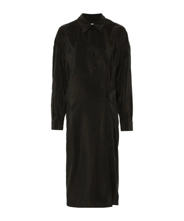 LEMAIRE Straight Collar Twisted Dress - Dark Espresso
