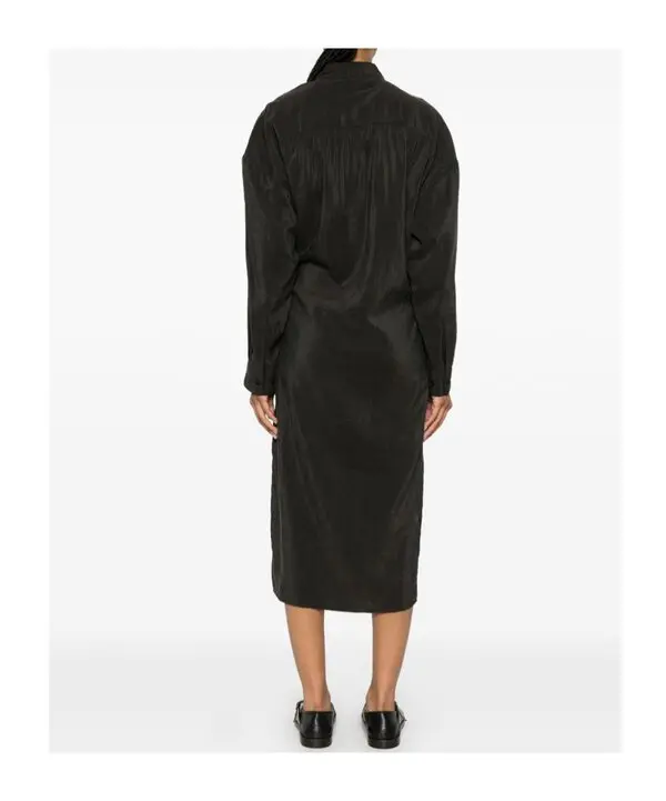 LEMAIRE Straight Collar Twisted Dress - Dark Espresso