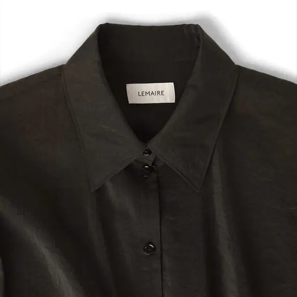LEMAIRE Straight Collar Twisted Dress - Dark Espresso