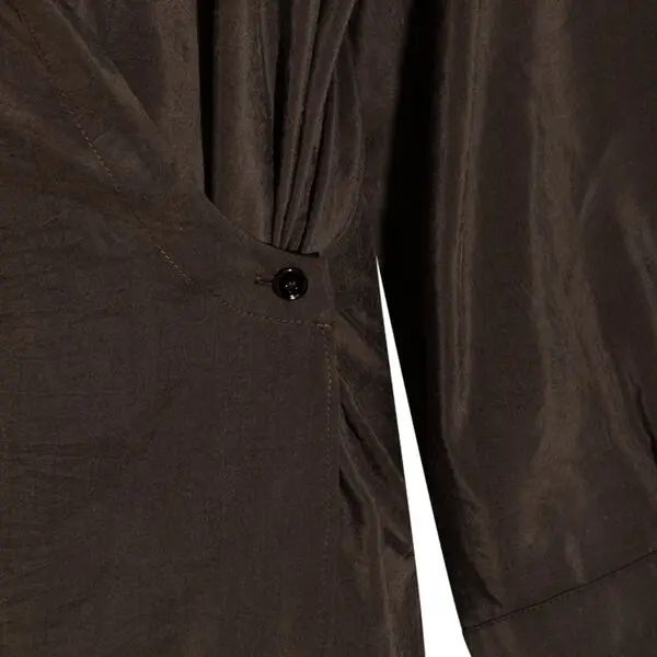 LEMAIRE Straight Collar Twisted Dress - Dark Espresso