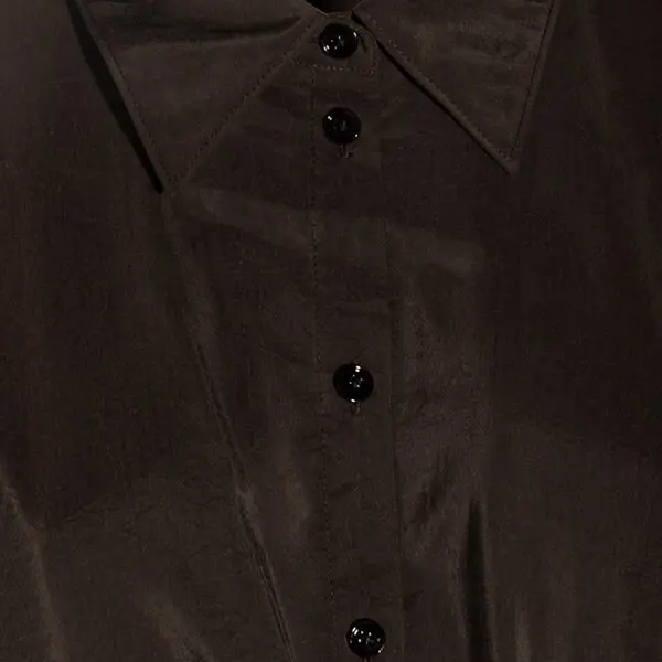 LEMAIRE Straight Collar Twisted Dress - Dark Espresso