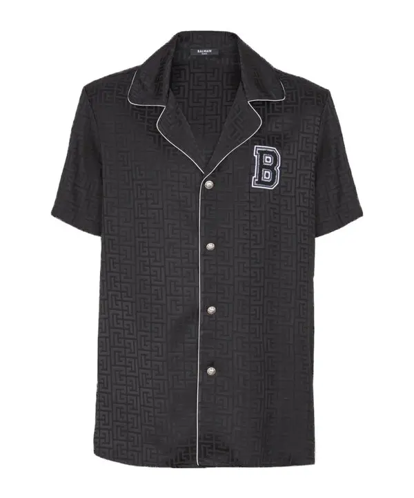 Balmain Varsity Pyjama Shirt - Black