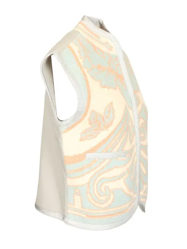 FORTE_FORTE Peonia My Love Jacquard Knitted Vest - Light Blue