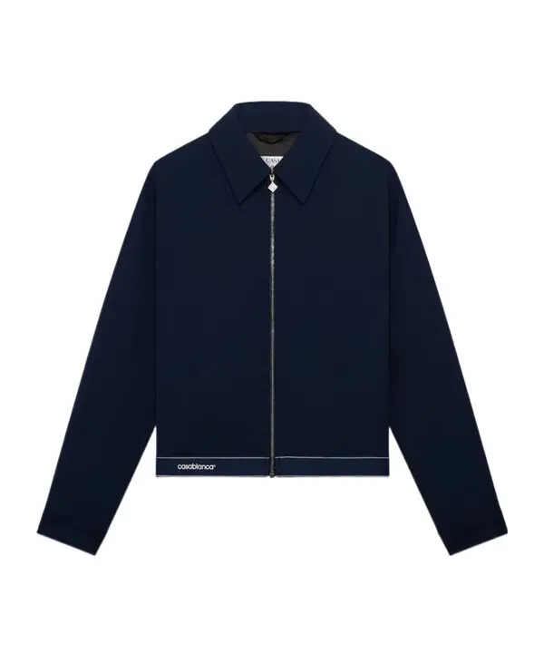 Casablanca Logo Trim Shirt Jacket - Navy Blue